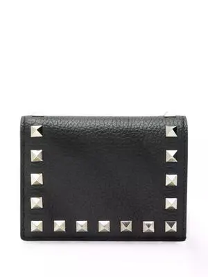 Valentino Garavani Rockstud Pebbled Wallet - Black