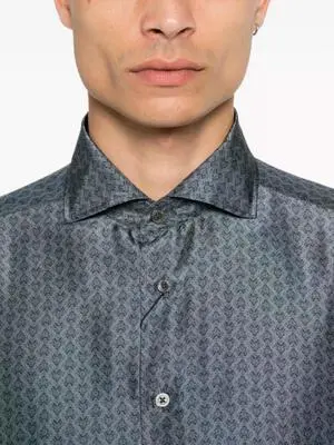 Corneliani Floral-print Long-sleeve Shirt