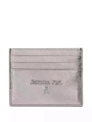 Patrizia Pepe Metallic-effect Logo-plaque Cardholder - Silver