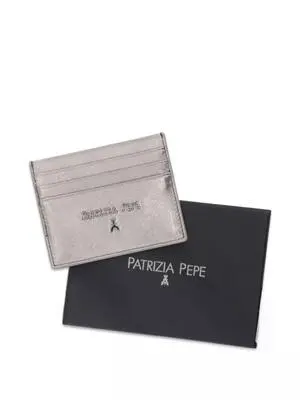 Patrizia Pepe Metallic-effect Logo-plaque Cardholder