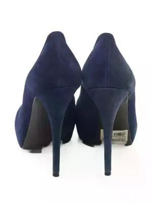 STUART WEITZMAN Suede Peep-toe Pumps