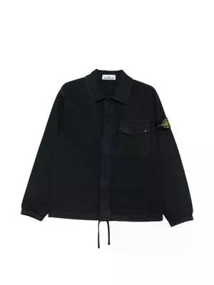 Stone Island Compass-motif Patch-pocket Shirt - Black