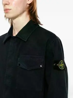 Stone Island Compass-motif Patch-pocket Shirt