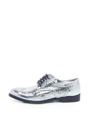 Dolce & Gabbana Metallic Effect Lace Up Brogues - Silver