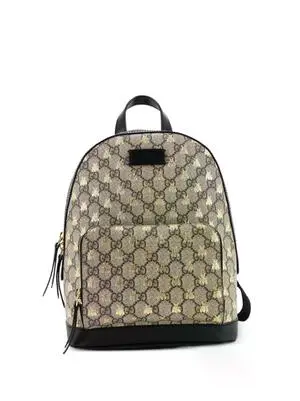 Gucci Zip Pocket Printed Gg Coated Canvas Small Backpack - Brown
