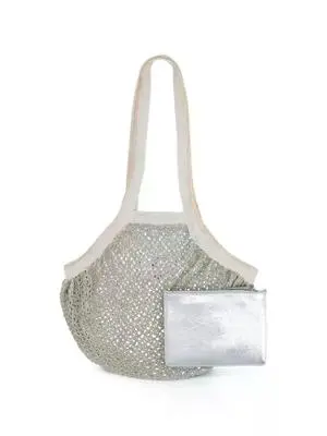 CIRCUS HOTEL Metallic Mesh Shoulder Bag - Silver