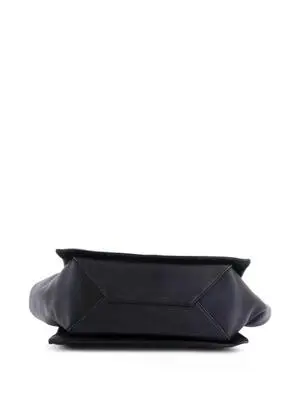 Celine Tri-fold Grained Calfskin Small Shoulder Bag - Black
