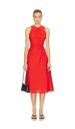 Theory Ruched Tank Dress - Red