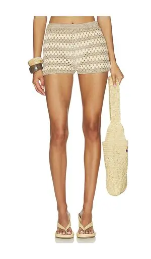AFRM Callahan Crochet Shorts - Beige