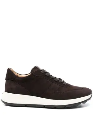 TOD'S Suede Leather Sneakers With Rubber Sole - Brown