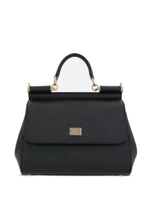 Dolce & Gabbana Sicily Large Leather Handbag - Black