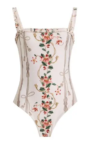 Agua Bendita Limón Floral One-piece Swimsuit - Ivory