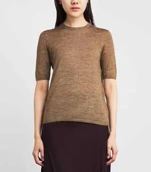 Gabriela Hearst Chryse Short-sleeve Sweater - Brown