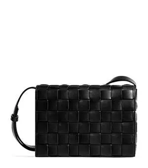 Bottega Veneta Intrecciato Leather Messenger Bag - Black