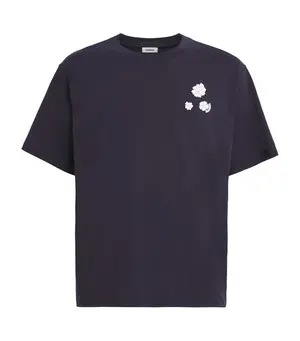 Sandro Cotton Flower Print T-shirt - Blue