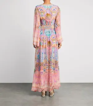 Camilla Silk Maxi Dress With Elaborate Print