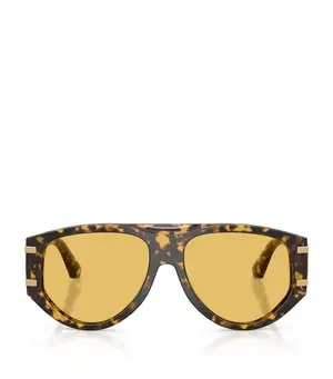 Dolce & Gabbana Tortoiseshell Aviator Sunglasses With Dg Motif