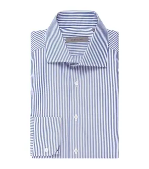 Corneliani Cotton Stripe Shirt - Blue