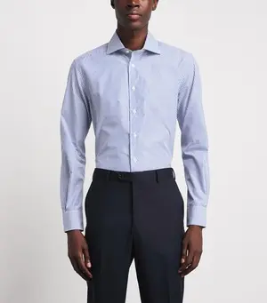 Corneliani Cotton Stripe Shirt - Blue