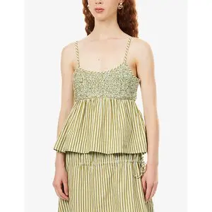 DAMSON MADDER Dinah Pinstripe Cotton Cami Top