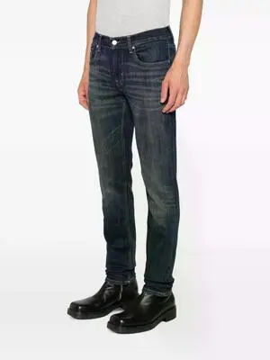 7 For All Mankind Whiskered Faded Effect Jeans - Blue