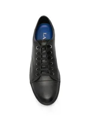 LANVIN Grained Leather Lace-up Sneakers