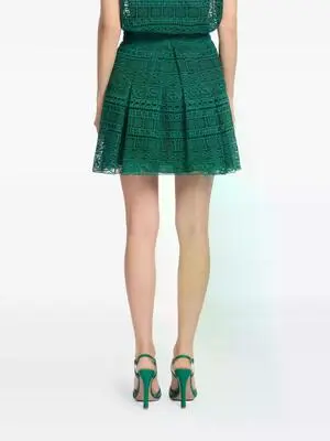 Elie Saab Macramé Pleated Mini Skirt
