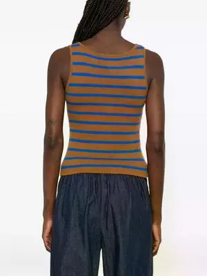FORTE_FORTE Striped Button-fastening Vest