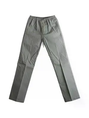 Rick Owens Drawstring Waist Pressed Crease Wide Leg Trousers - Grey