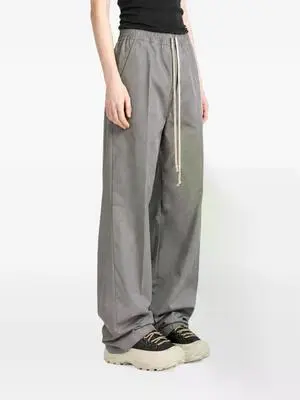 Rick Owens Drawstring Waist Pressed Crease Wide Leg Trousers
