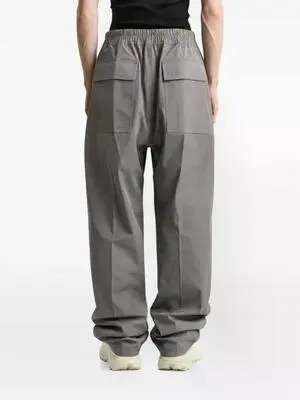 Rick Owens Drawstring Waist Pressed Crease Wide Leg Trousers