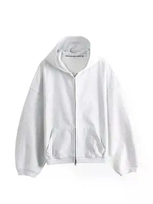Alexander Wang Zip-up Dropped-shoulder Hoodie - Grey