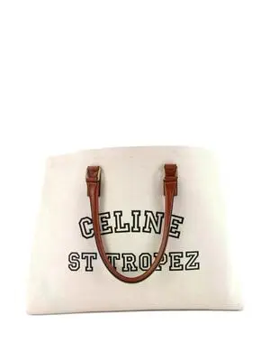 Celine St. Tropez Horizontal Cabas Canvas Tote Bag - Neutrals