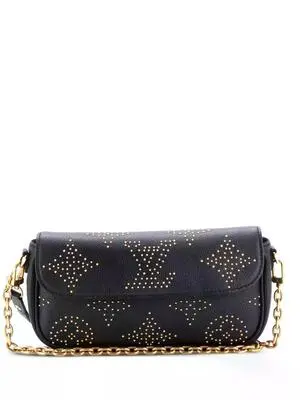 LOUIS VUITTON Studded Leather Crossbody Bag - Black