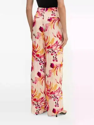 Lola Casademunt Floral Print Pleated Wide Leg Trousers