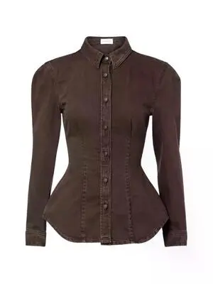 Magda Butrym Denim Belted Shirt - Brown