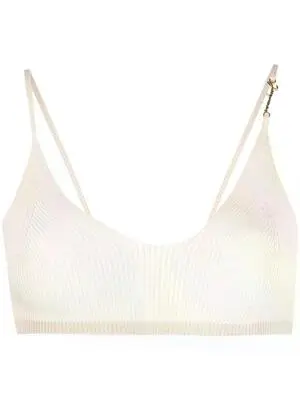 JACQUEMUS Jacquemus Pralu Logo Plaque Cropped Top