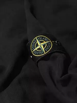 Stone Island Logo Patch Raglan Sleeve Sweatshirt - Black