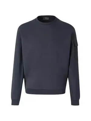 Herno Crew-neck Sweatshirt With Flap Pocket - Blue