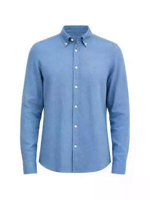 BOSS Button-down Embroidered Logo Shirt - Blue