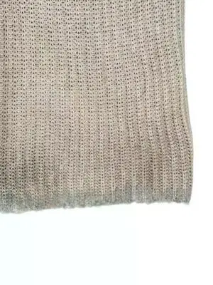 Avant Toi Ribbed-knit Frayed Snood Scarf - Neutrals