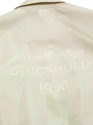 Acne Studios Logo Print Zip-up Jacket - Neutrals