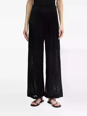 Joseph Ribkoff Herringbone Palazzo Pants - Black