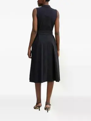 Joseph Ribkoff Sleeveless V-neck Belted Midi Dress