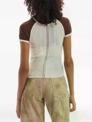 CUDDLEUP Raglan Sleeve Ribbed Knit T-shirt