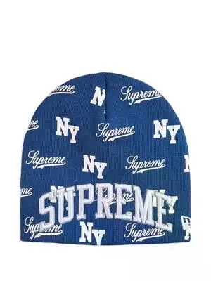 Supreme X New Era Logo Beanie - Blue