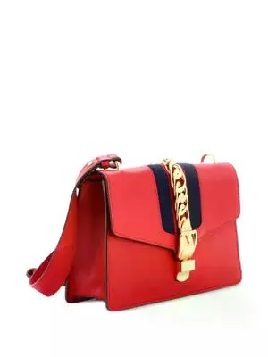 Gucci Sylvie Leather Small Shoulder Bag - Red