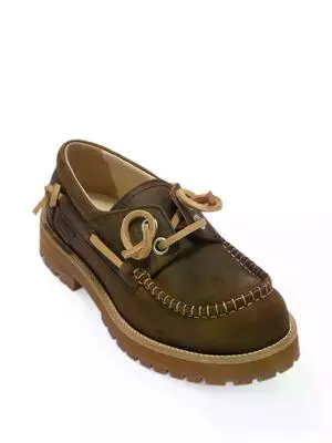Moschino Chunky Sole Boat Shoes With Whipstitch Trim