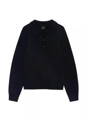 ANINE BING Lee Polo Sweater - Blue