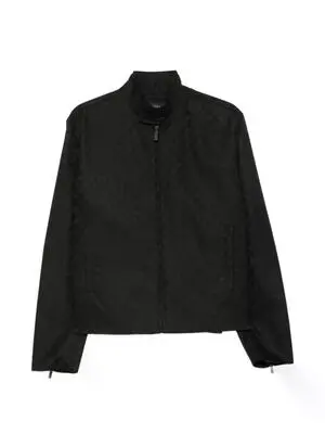Gucci Gg Monogram Zip-up Jacket - Black